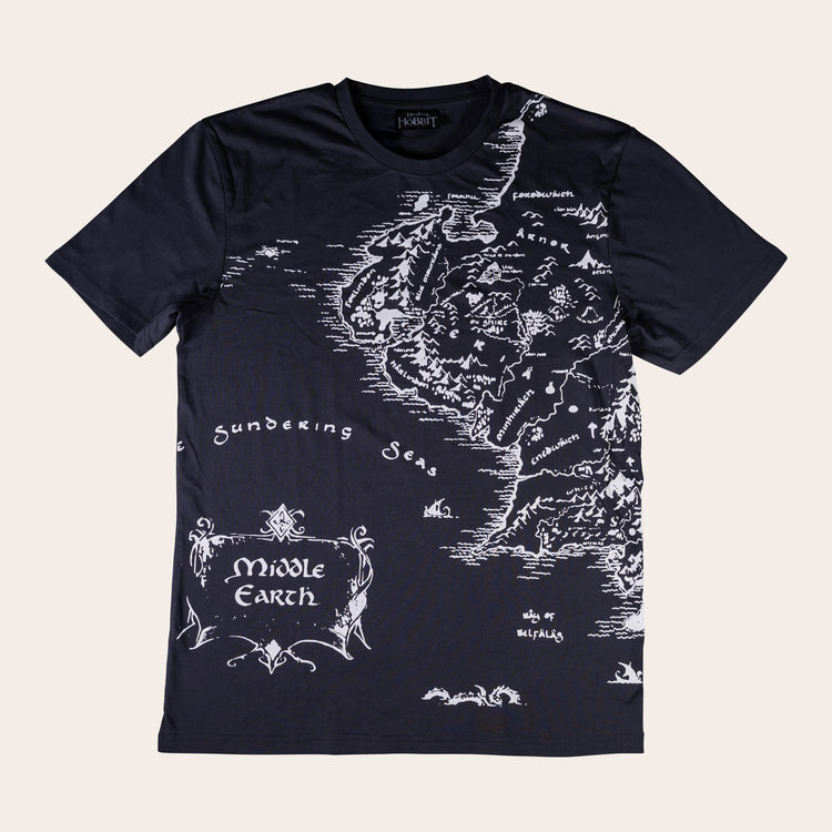 Middle-earth™ Map Adults Grey T-shirt – Hobbiton™ Movie Set